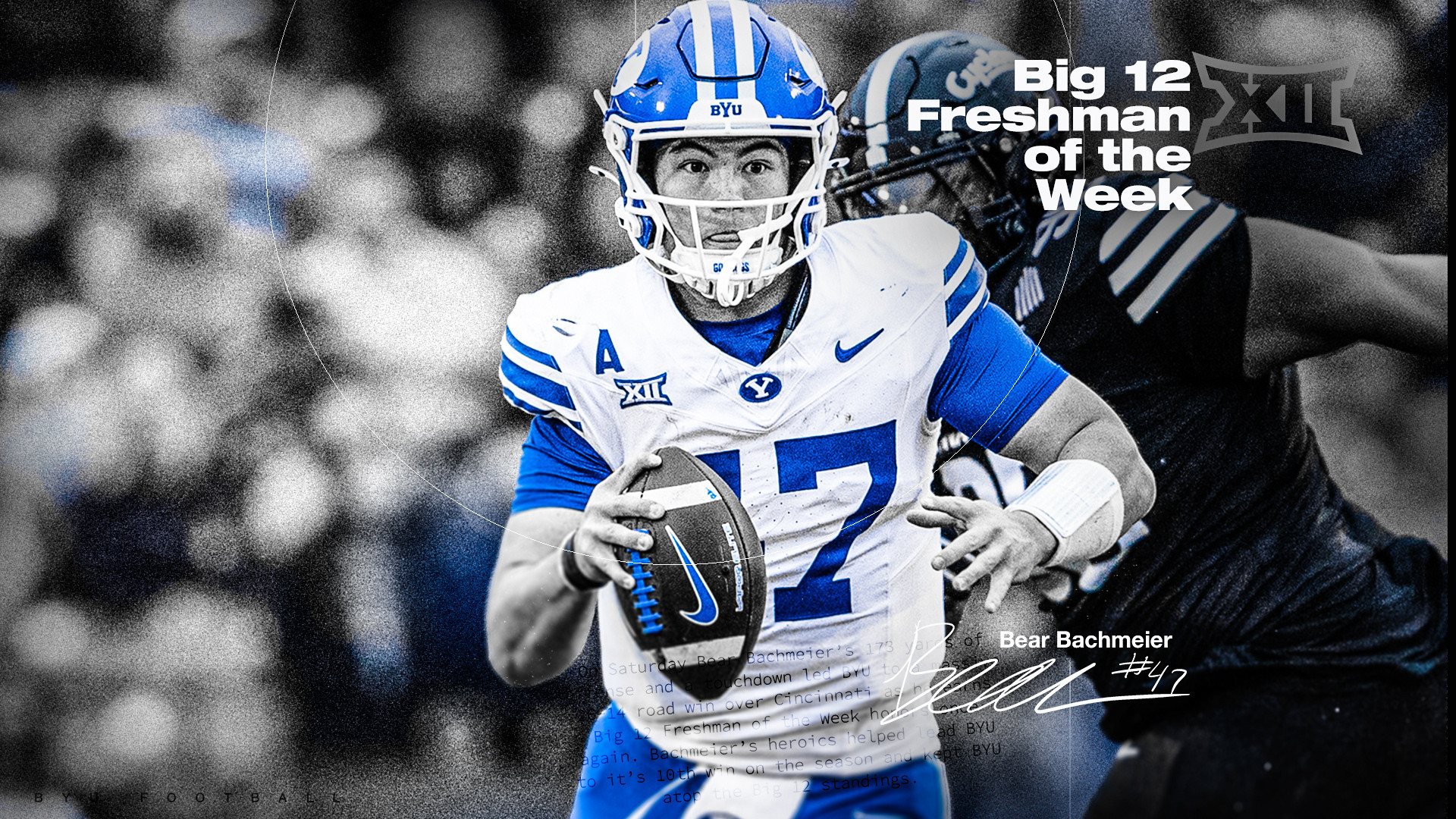 Bachmeier named Big 12 Freshman of the Week for a sixth time - BYU ...