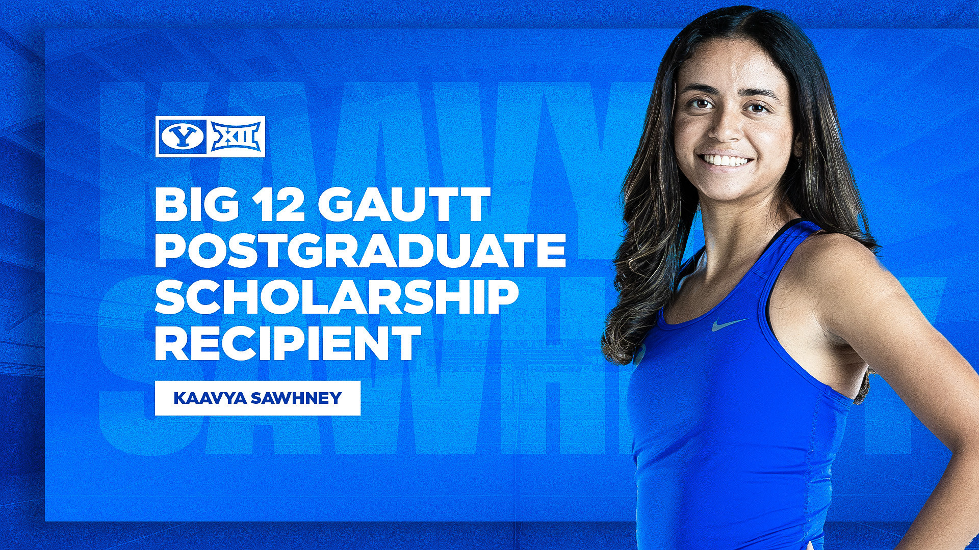 Women's tennis player Kaavya Sawhney receives Gautt Postgraduate Scholarship - BYU Athletics ...