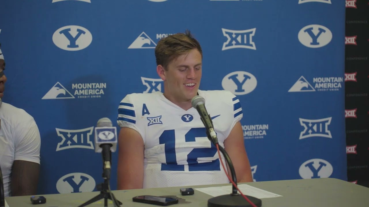 Darius Lassiter and Jake Retzlaff | BYU Football | Postgame | Baylor ...