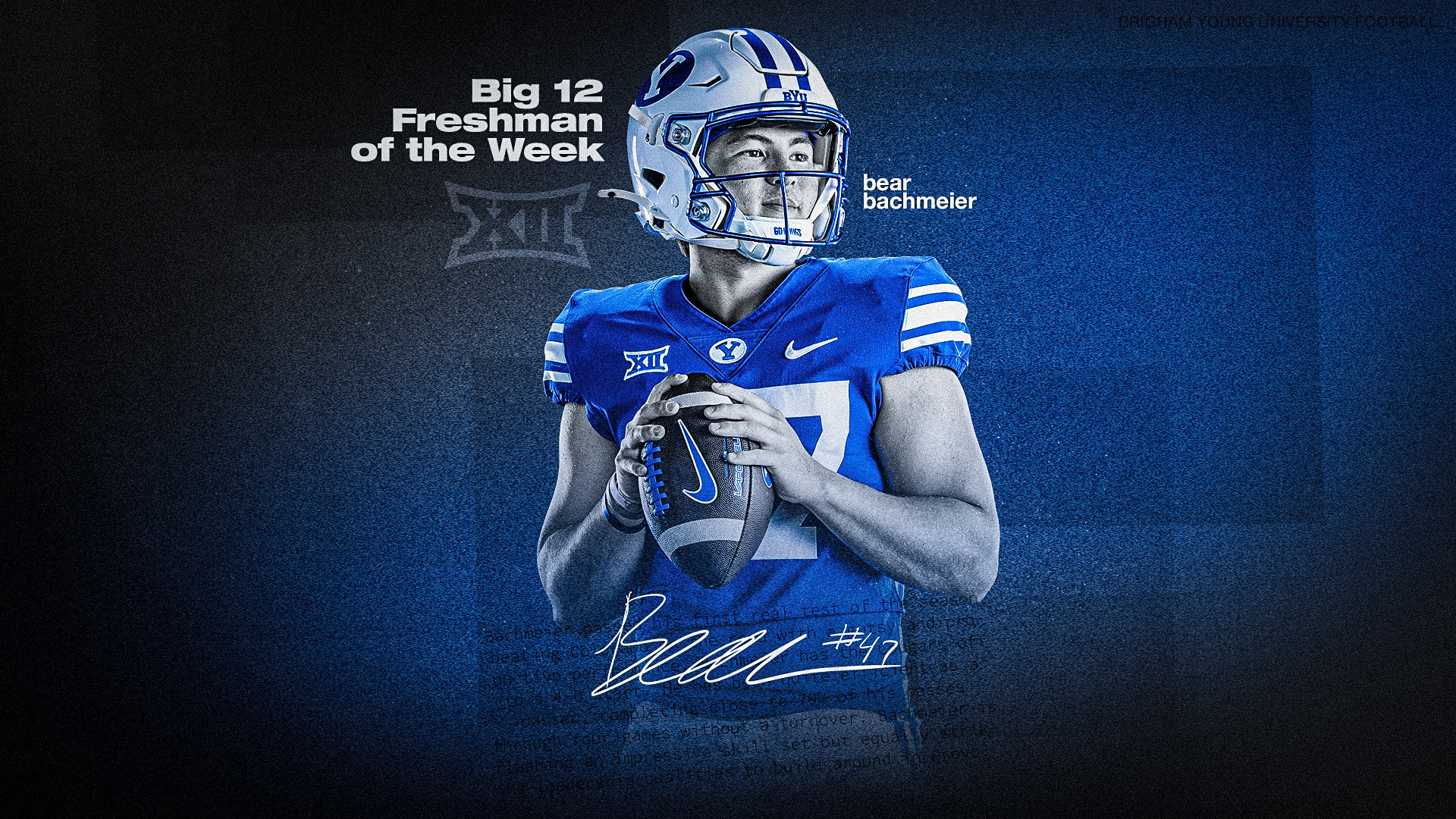 Bachmeier named Big 12 Freshman of the Week - BYU Athletics - Official Athletics Website - BYU ...