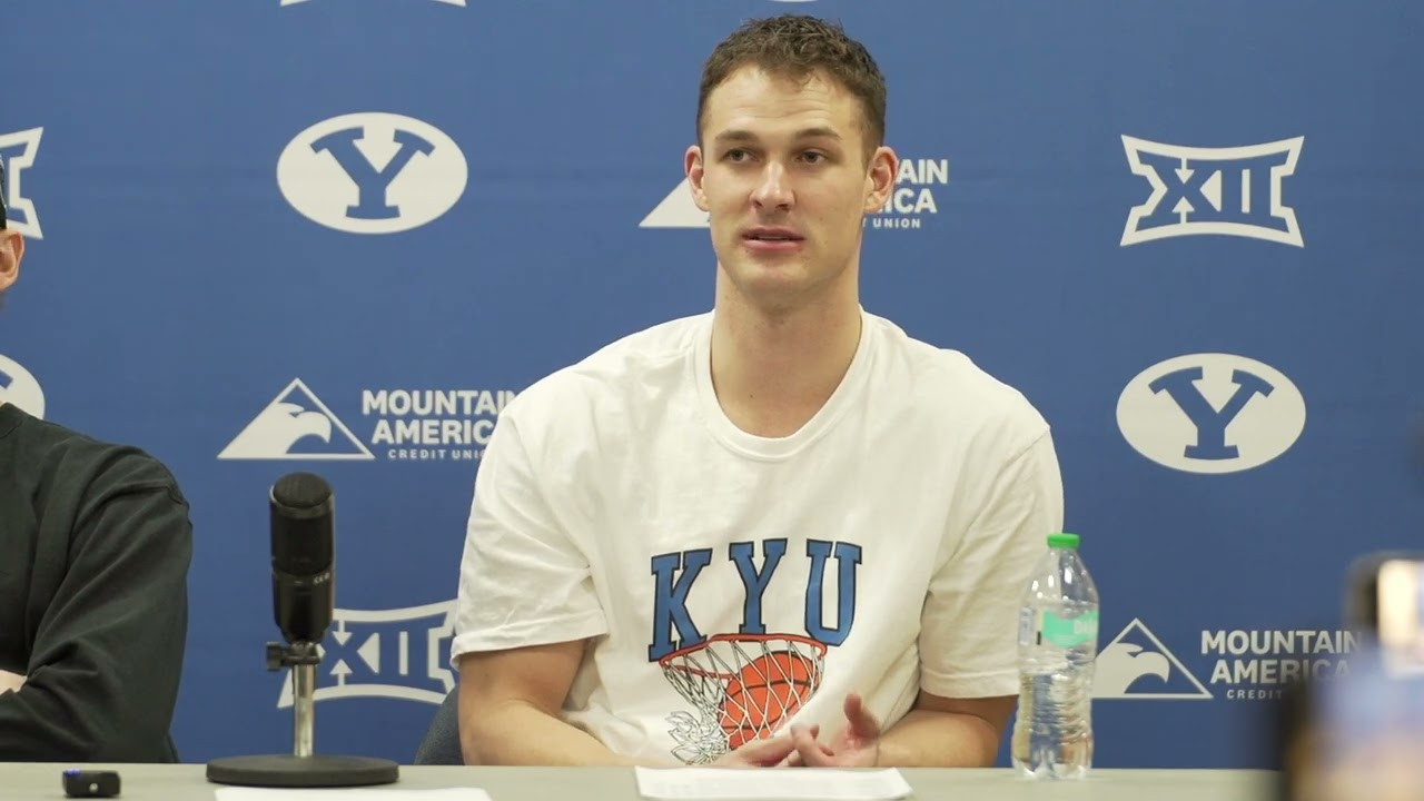 Dallin Hall, Richie Saunders, Trevin Knell | Postgame | Kansas ...