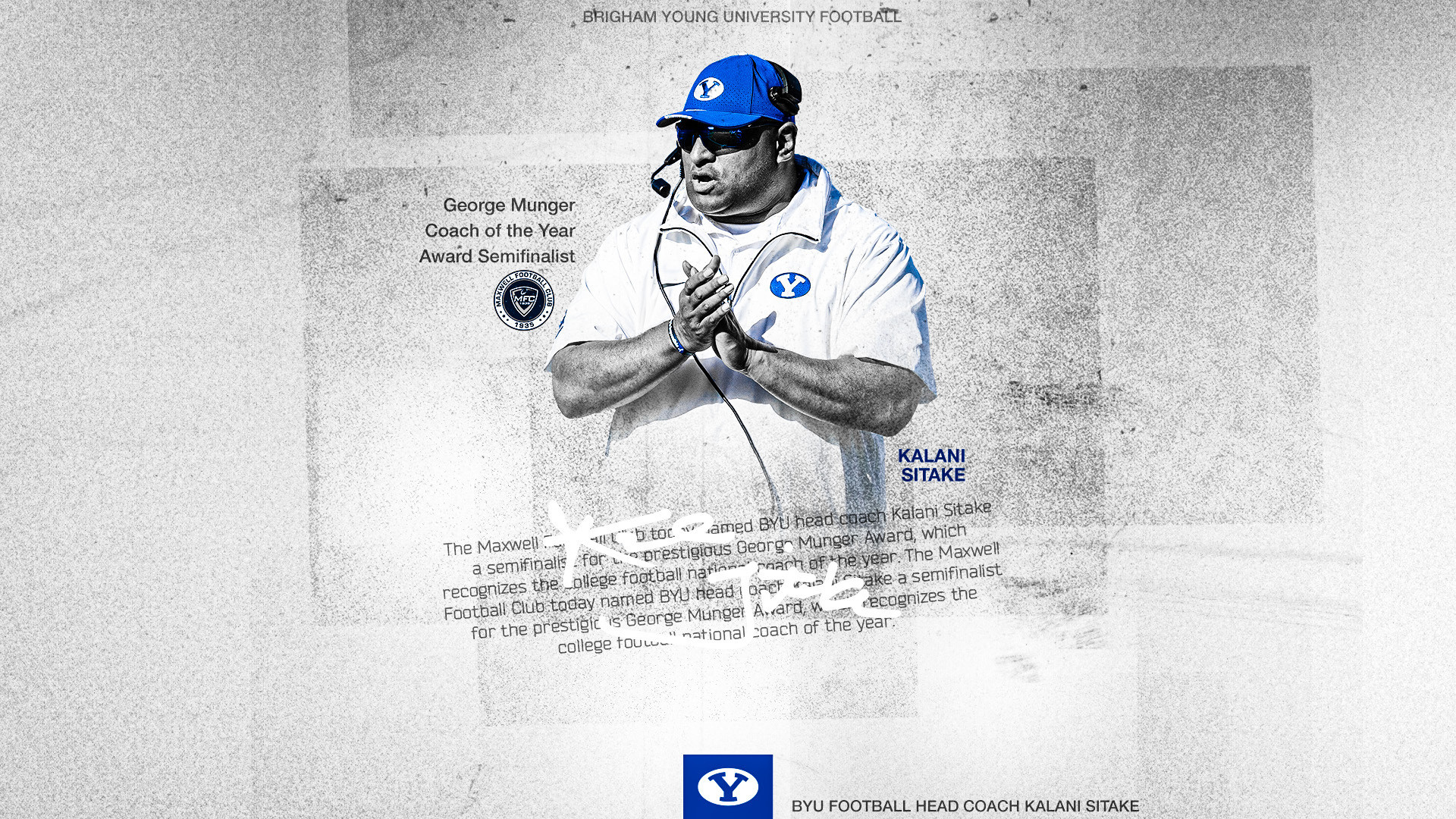 Kalani Sitake named semifinalist for the George Munger Award - BYU ...