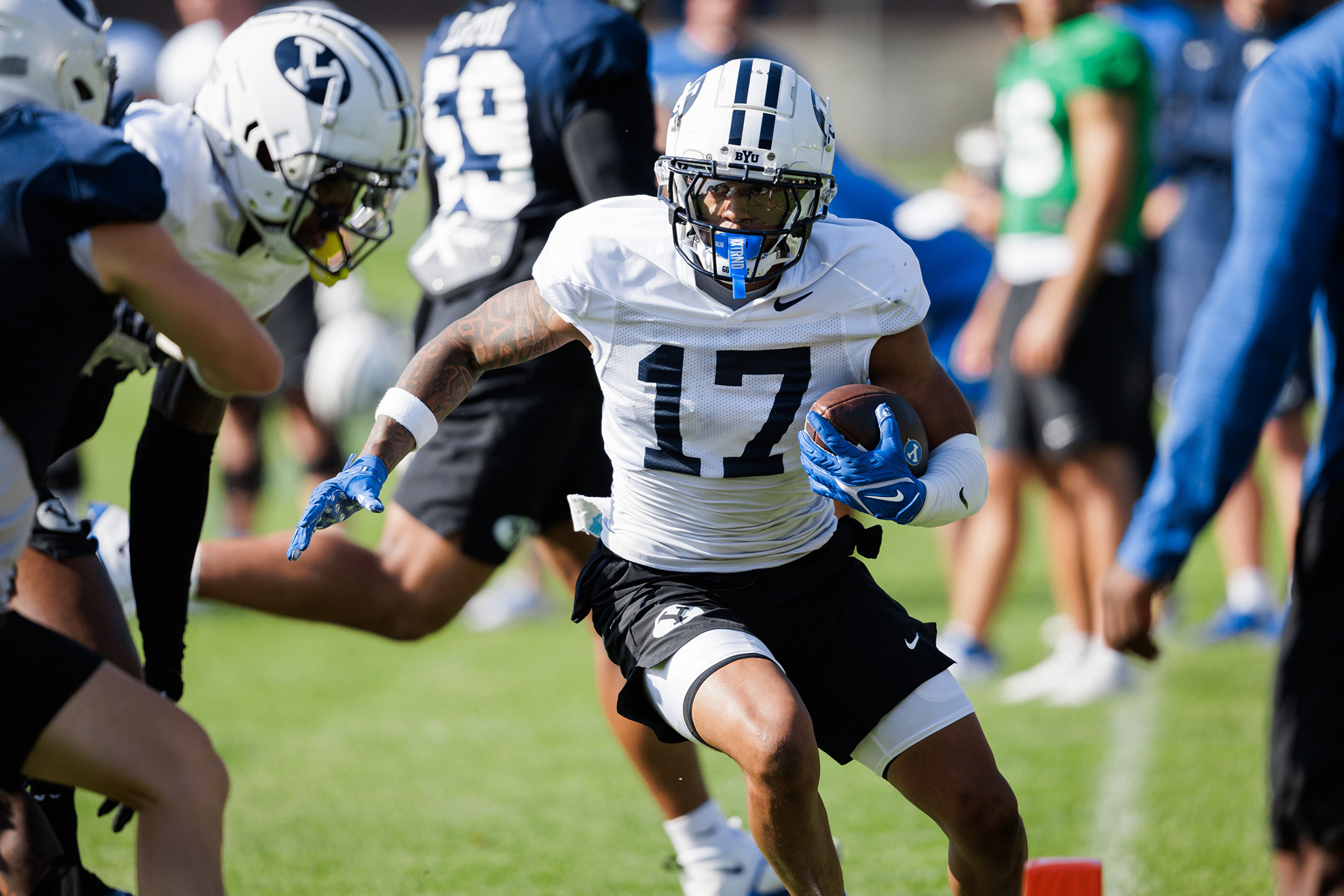 BYU football conducts third practice of fall camp - BYU Athletics ...