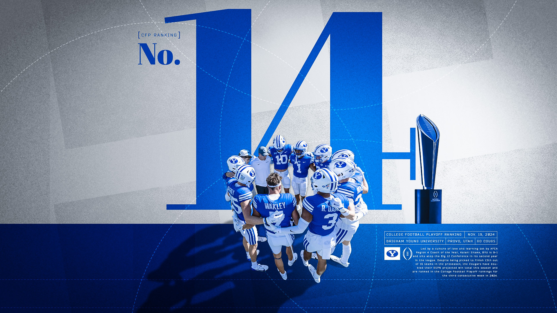BYU ranked No. 14 in updated CFP rankings - BYU Athletics - Official ...