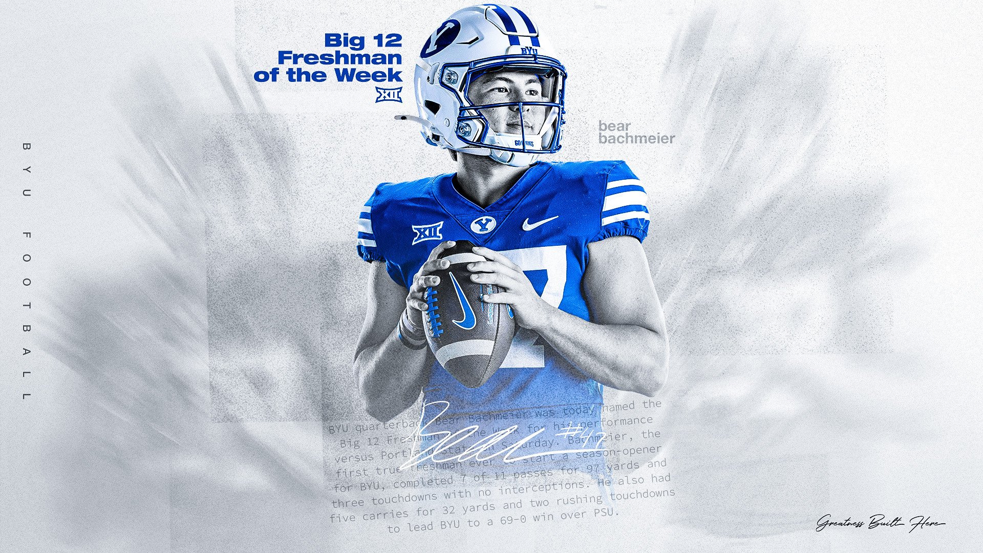Bachmeier named Big 12 Freshman of the Week - BYU Athletics - Official ...