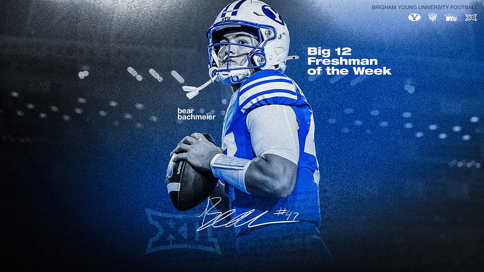 Bachmeier earns third Big 12 Freshman of the Week honor - BYU Athletics ...