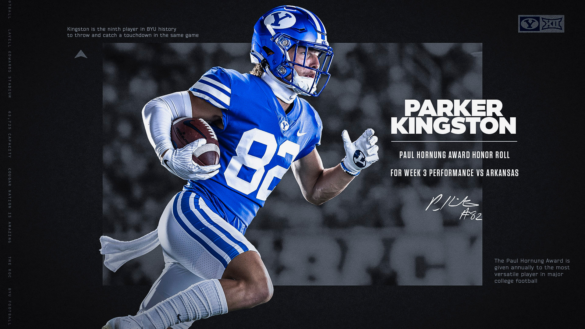 Kingston named to the Paul Hornung Award Honor Roll - BYU Athletics ...