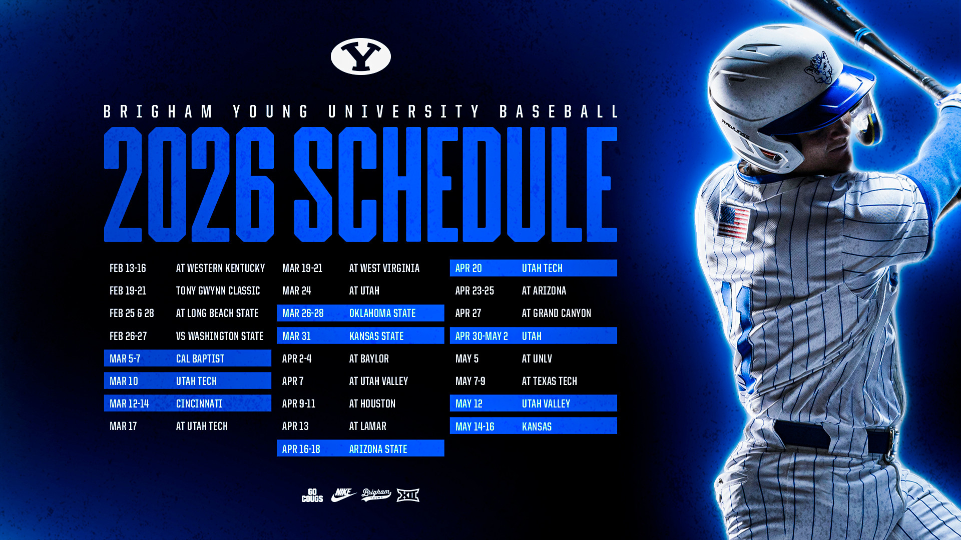 BYU announces 2026 baseball schedule - BYU Athletics - Official ...