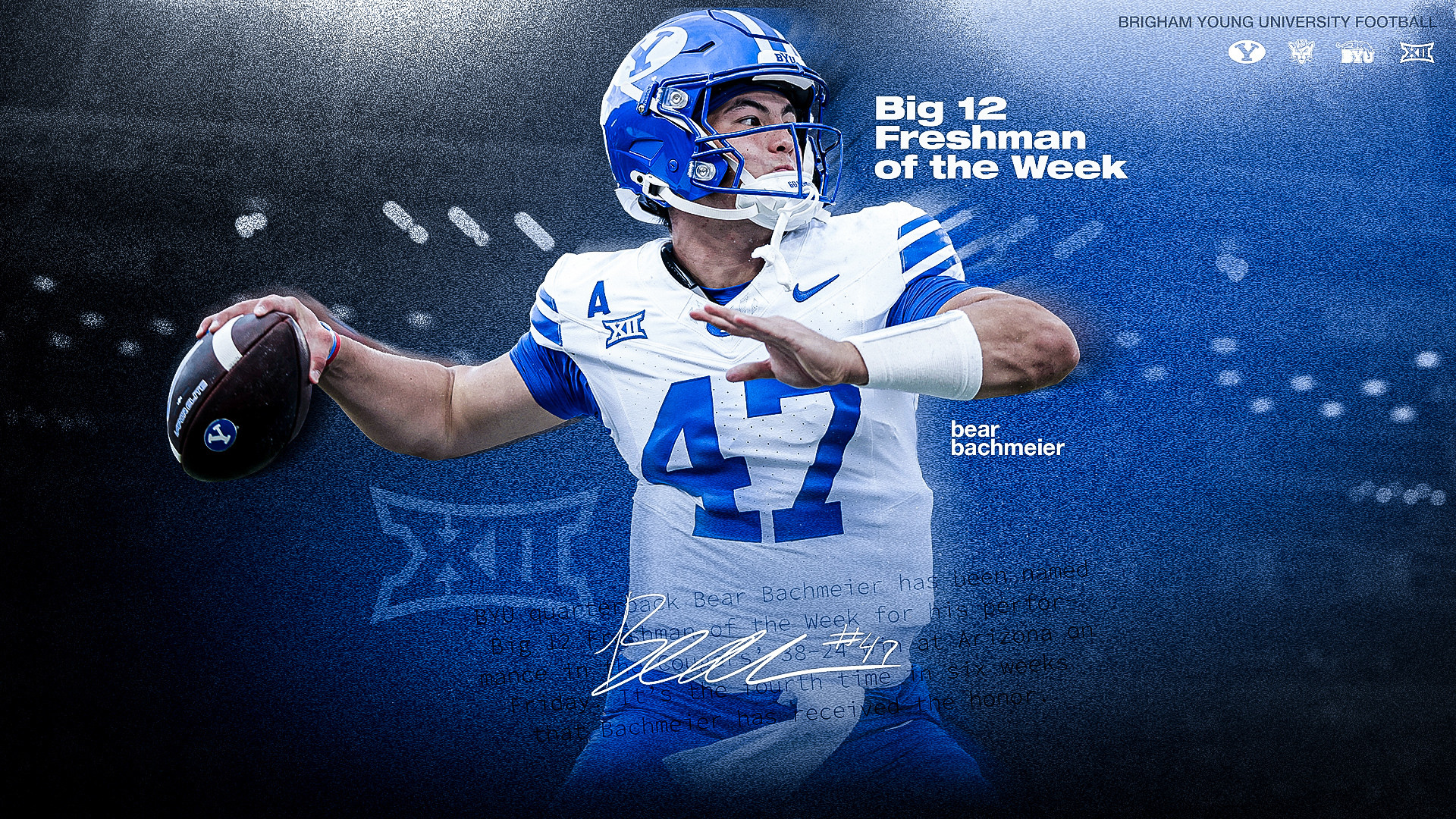 Bachmeier garners fourth Big 12 Freshman of the Week Award - BYU Athletics - Official Athletics ...