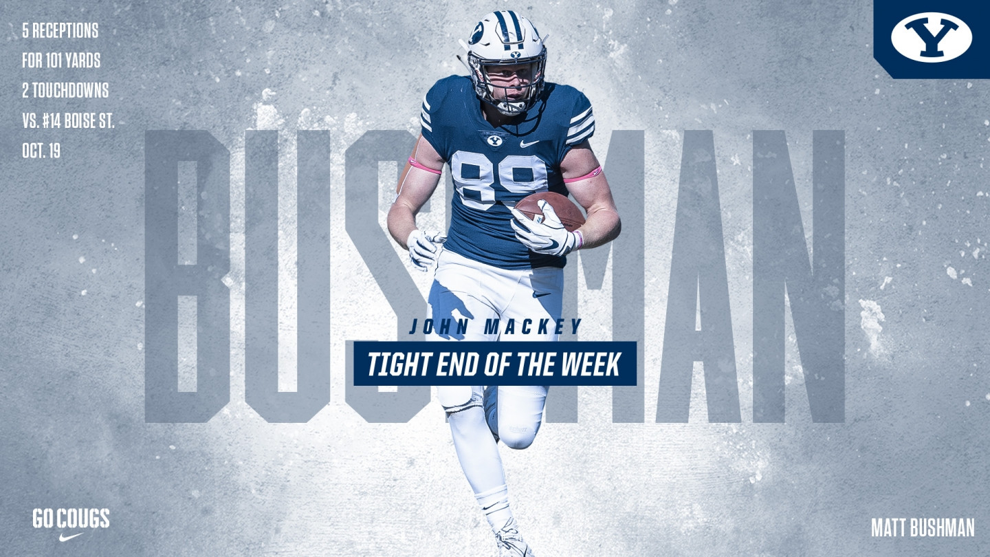 Matt Bushman named John Mackey Tight End of the Week - BYU Athletics ...