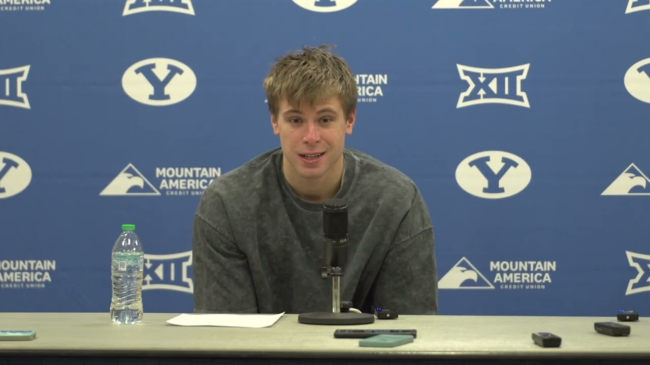 Dallin Hall and Mawot Mag | BYU Men's Basketball | Postgame | Texas ...